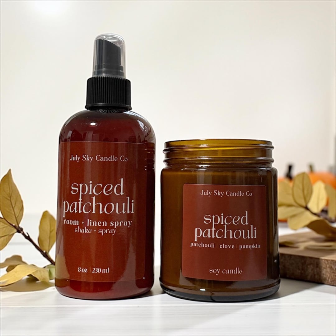 Spiced Patchouli Soy Candle: Pumpkin, Clove, Amber, 8oz - Etsy
