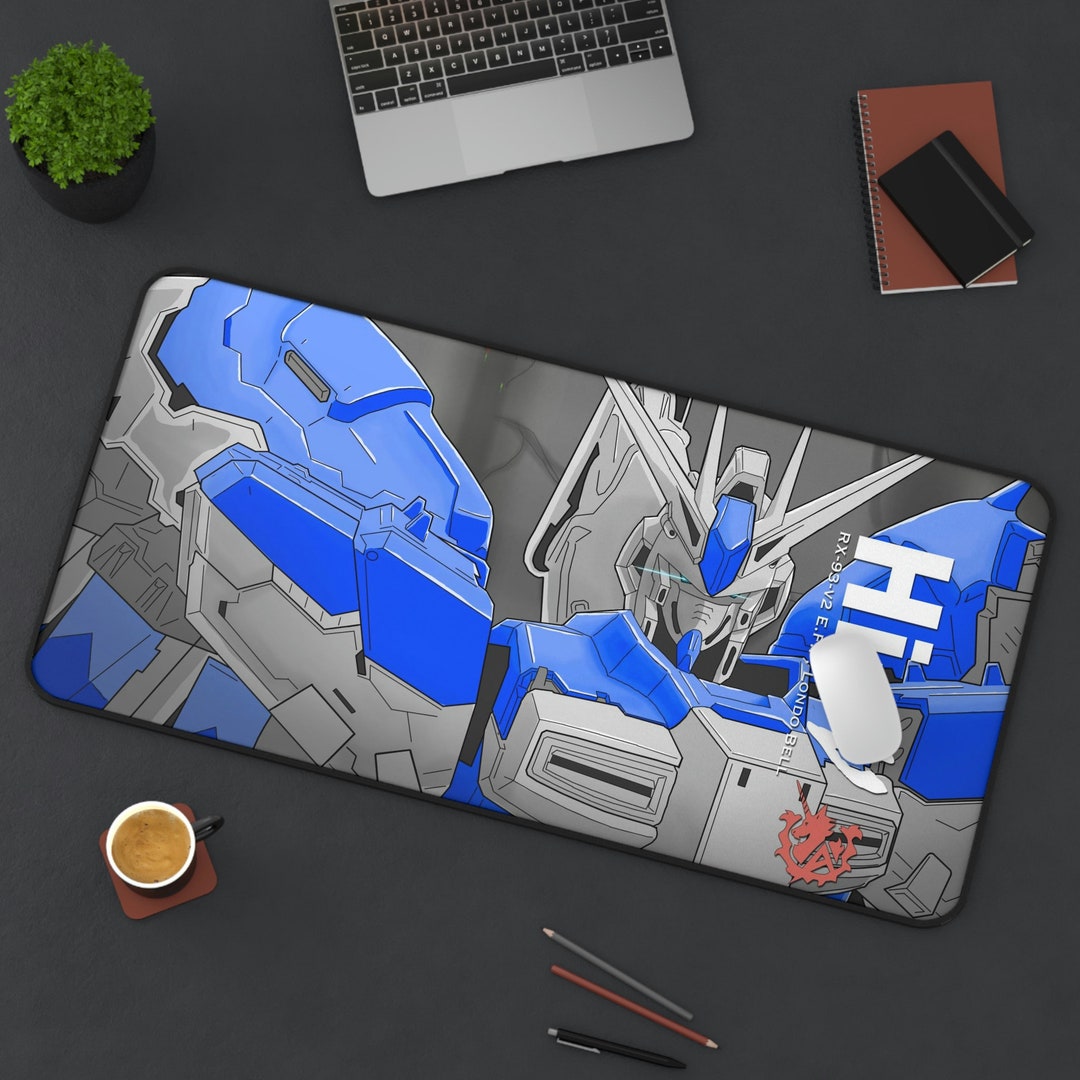 Hi Nu Gundam Desk Mat Anime Mousepad Mobile Suit Gundam Rx-93-v2 Gundam ...