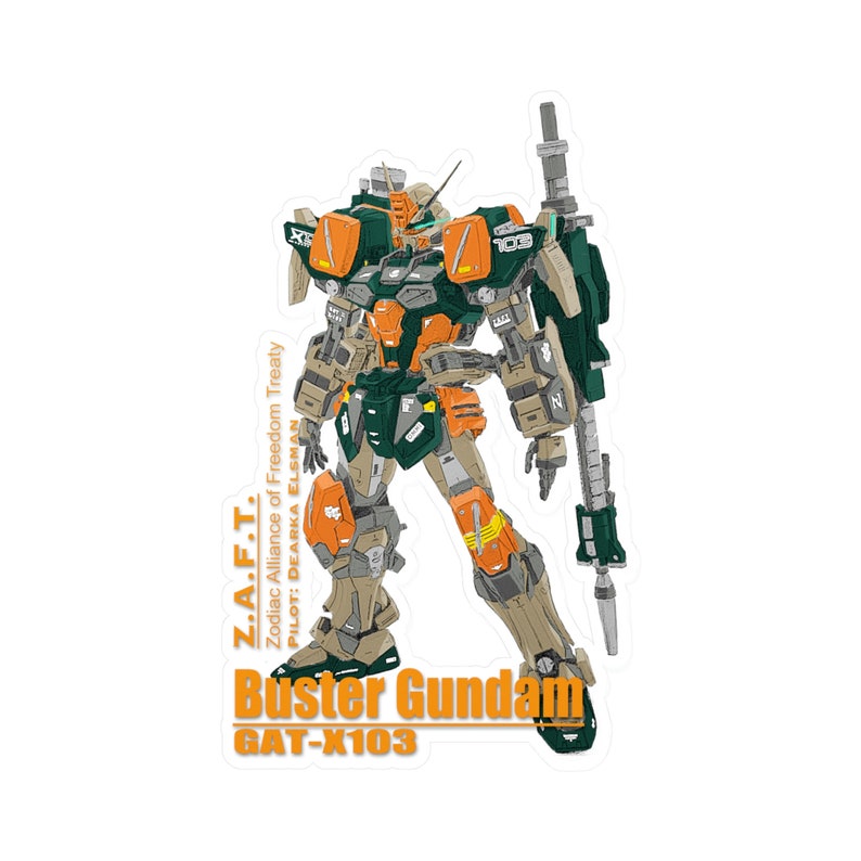 Gundam Sticker Buster Gundam Decal Slap Anime Sticker Gundam Seed Anime ...