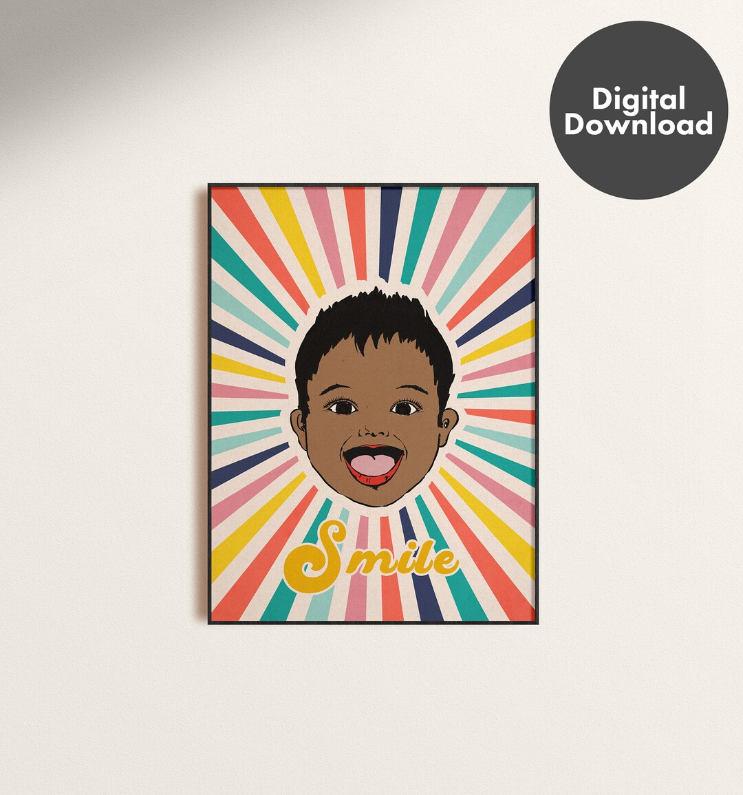 Printable Smile Wall Art,retro Poster,printable Art,printable Poster ...