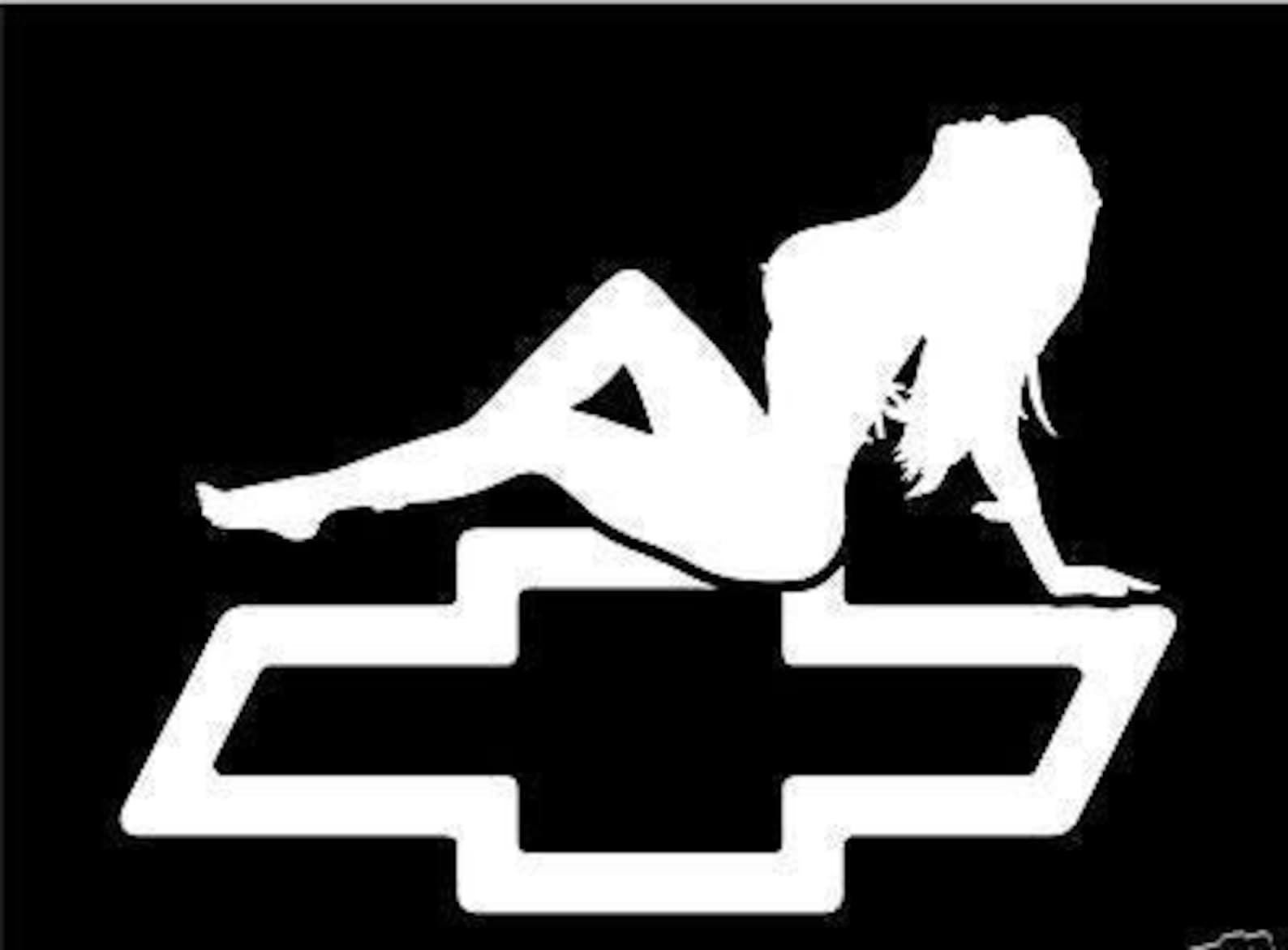 Chevy Bowtie With Girl Decal Etsy