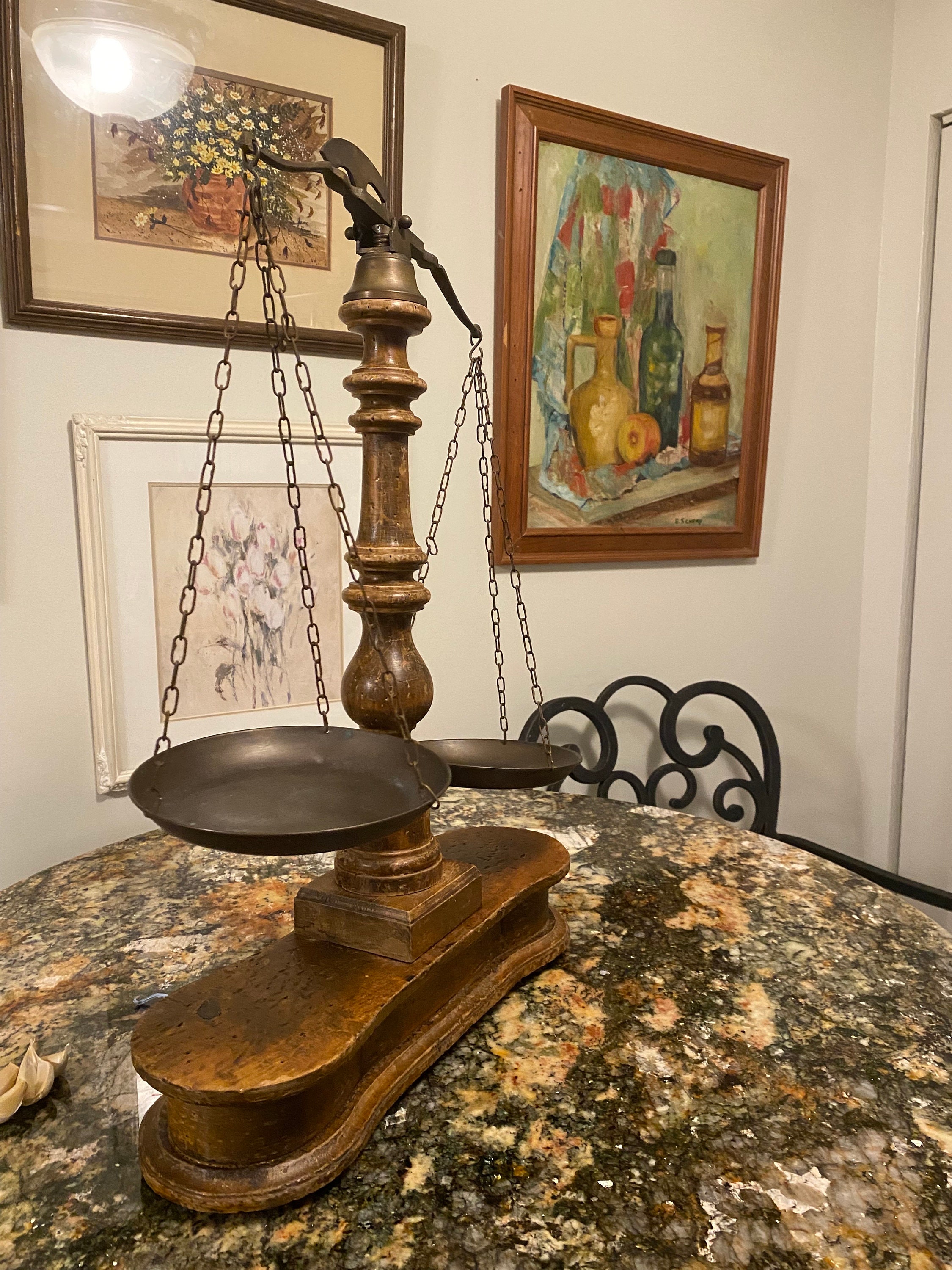 Antique Balance Weight Scale With Wood and Brass, Scales of Justice - Etsy