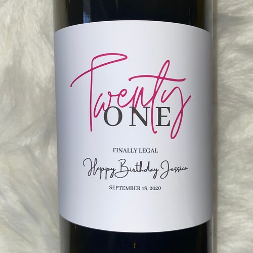 Finally Legal 21st Birthday Wine Label - Etsy