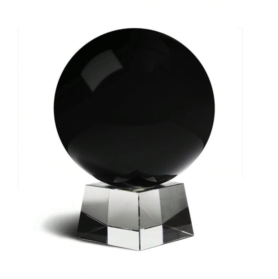 Black Obsidian Crystal Ball With Stand – 6-inch Protective & Decorative ...