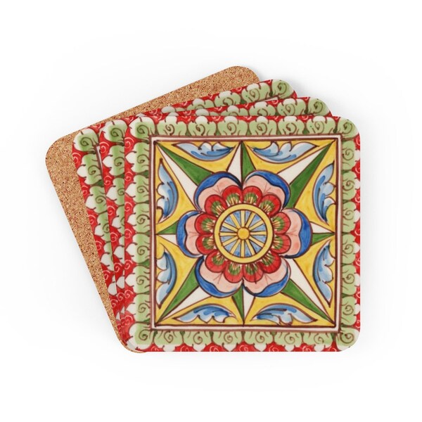 Sicilian Tile Coasters - Etsy