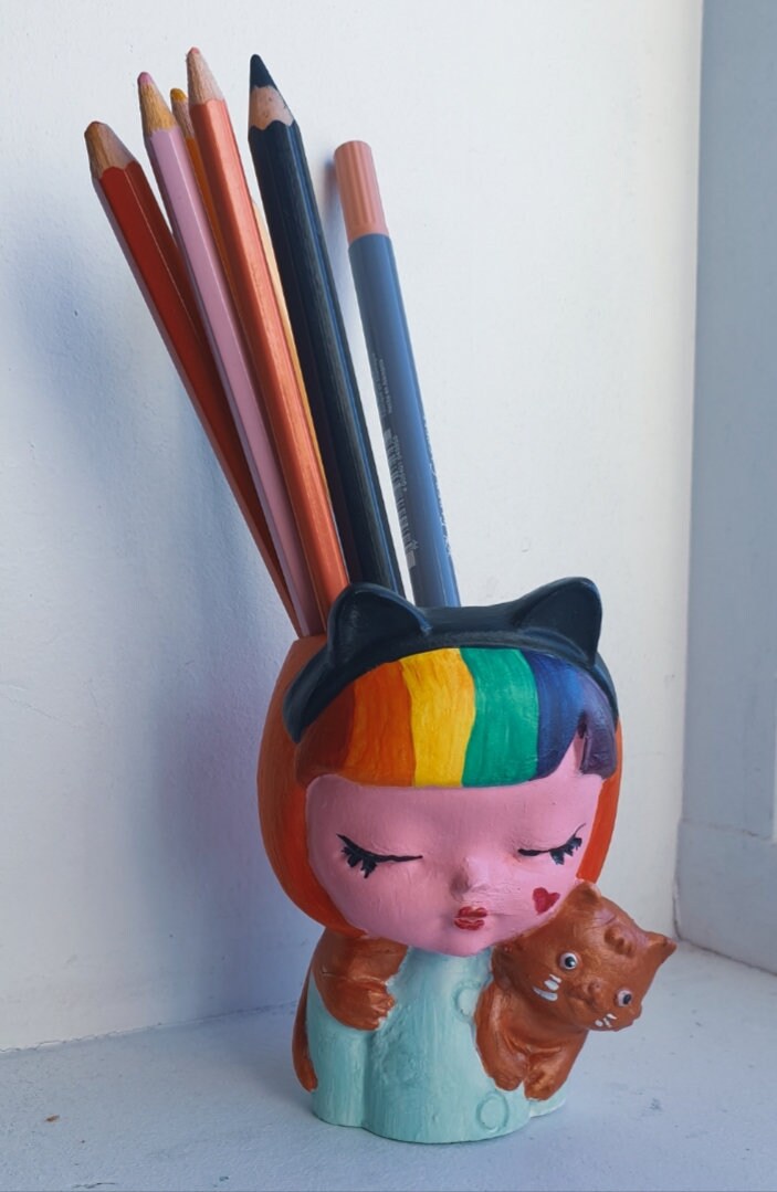 LGBTQ Flag, Girl Statue, Gay Art, Gay Sculpture, Pride Home Decor ...