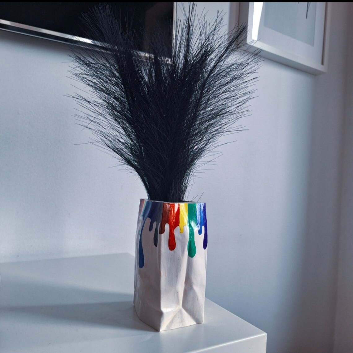 Paper Bag Vase, Decorative Flower Vase, Handbag Vase, Pride Flag ...