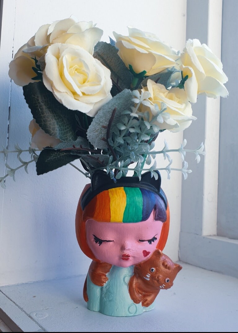 LGBTQ Flag, Girl Statue, Gay Art, Gay Sculpture, Pride Home Decor ...