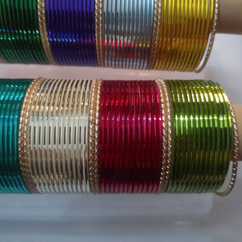 168 Shiny Metal Bangles Set 12 Colours Bangles Set Wedding - Etsy