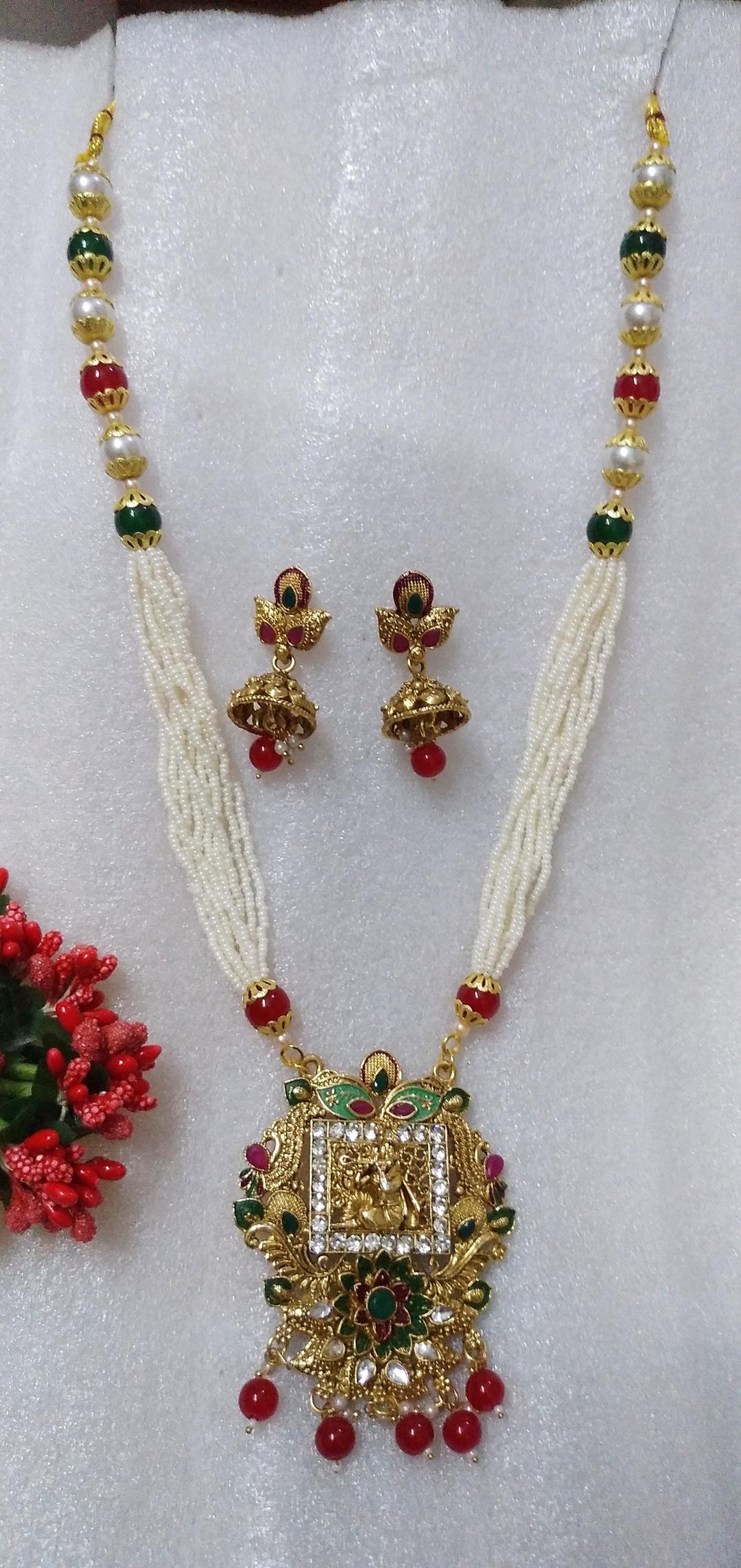 Lord Krishna Raani Haar Artificial Jwellery Rajputani Raani Haar Indian ...