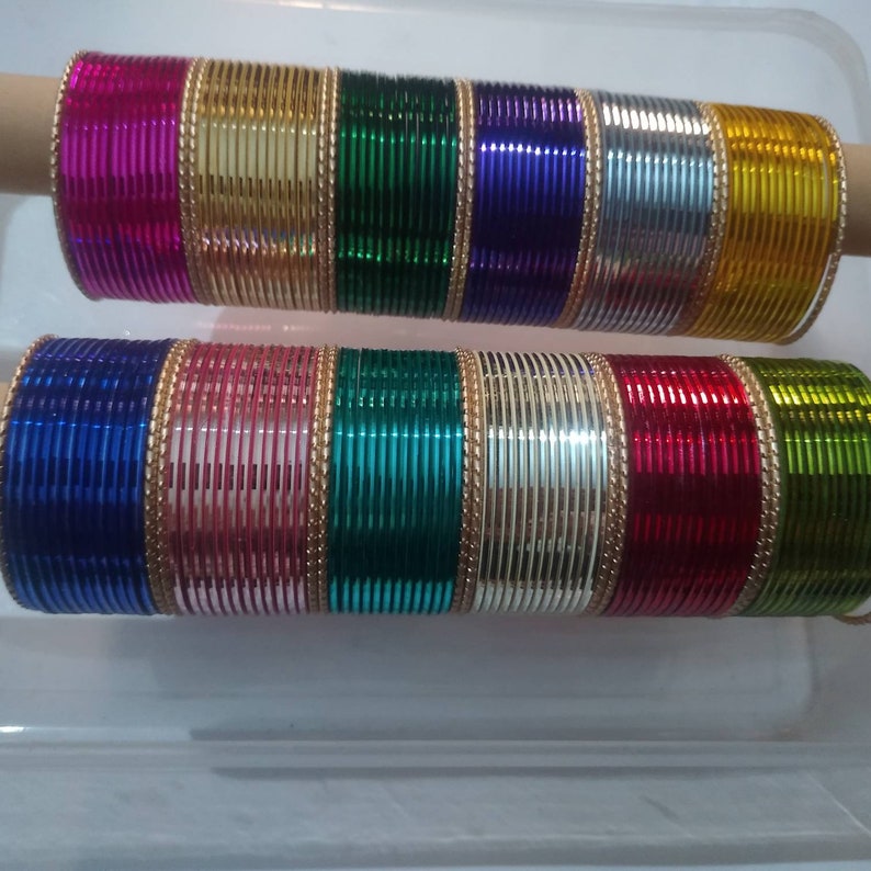 168 Shiny Metal Bangles Set 12 Colours Bangles Set Wedding - Etsy