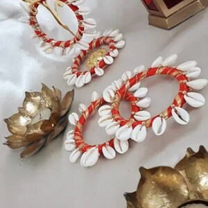 4 Seashell Bangles Seashell Bangles Gorgeous Handcrafted Silk Thread ...