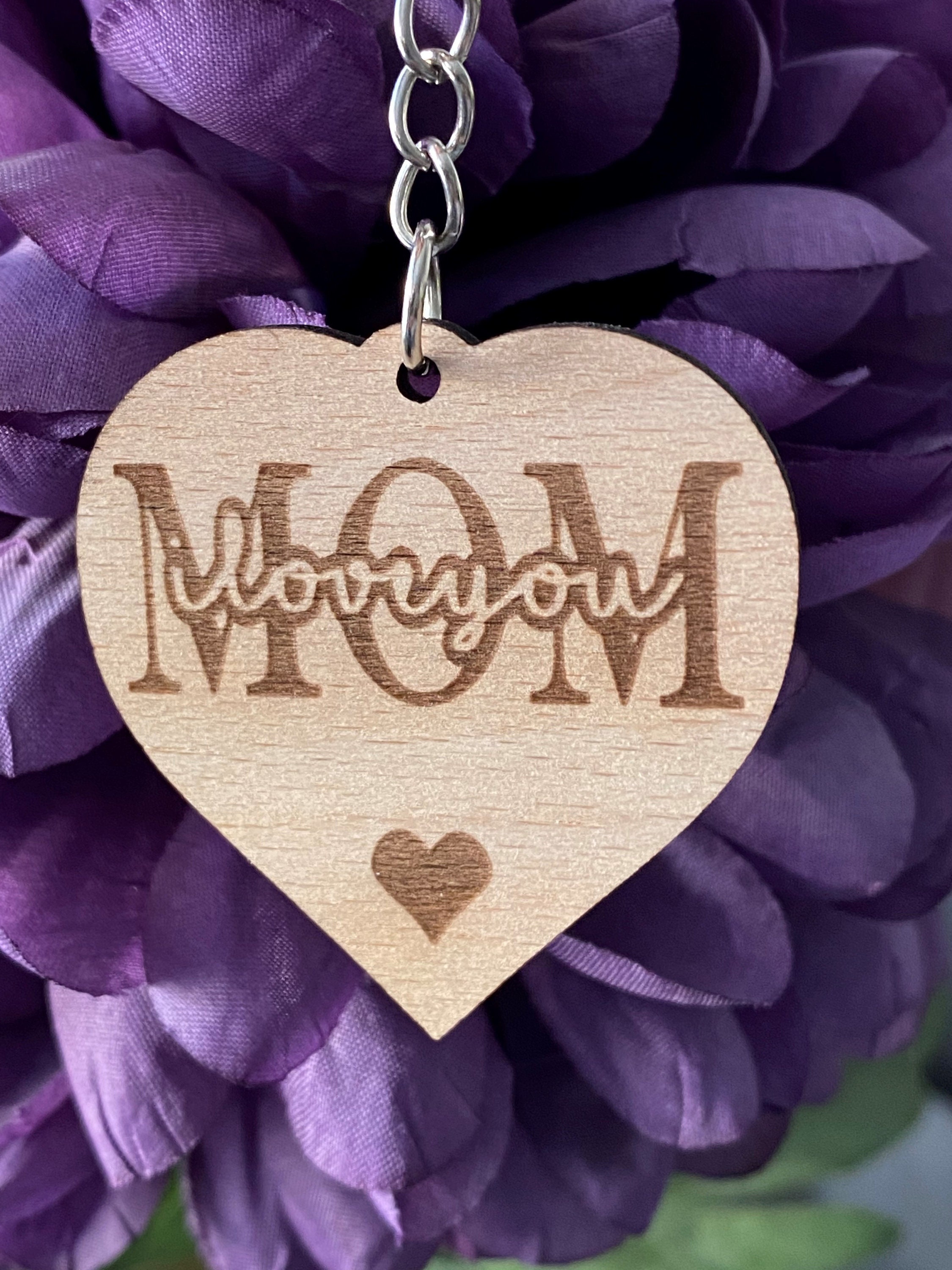 Personalised Mum Keyring I Love You Heart Keychain Mom - Etsy