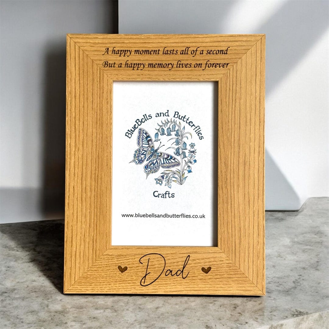 Dad Memorial Photo Frame, Loved One Memorial Keepsake Gift, Engraved ...