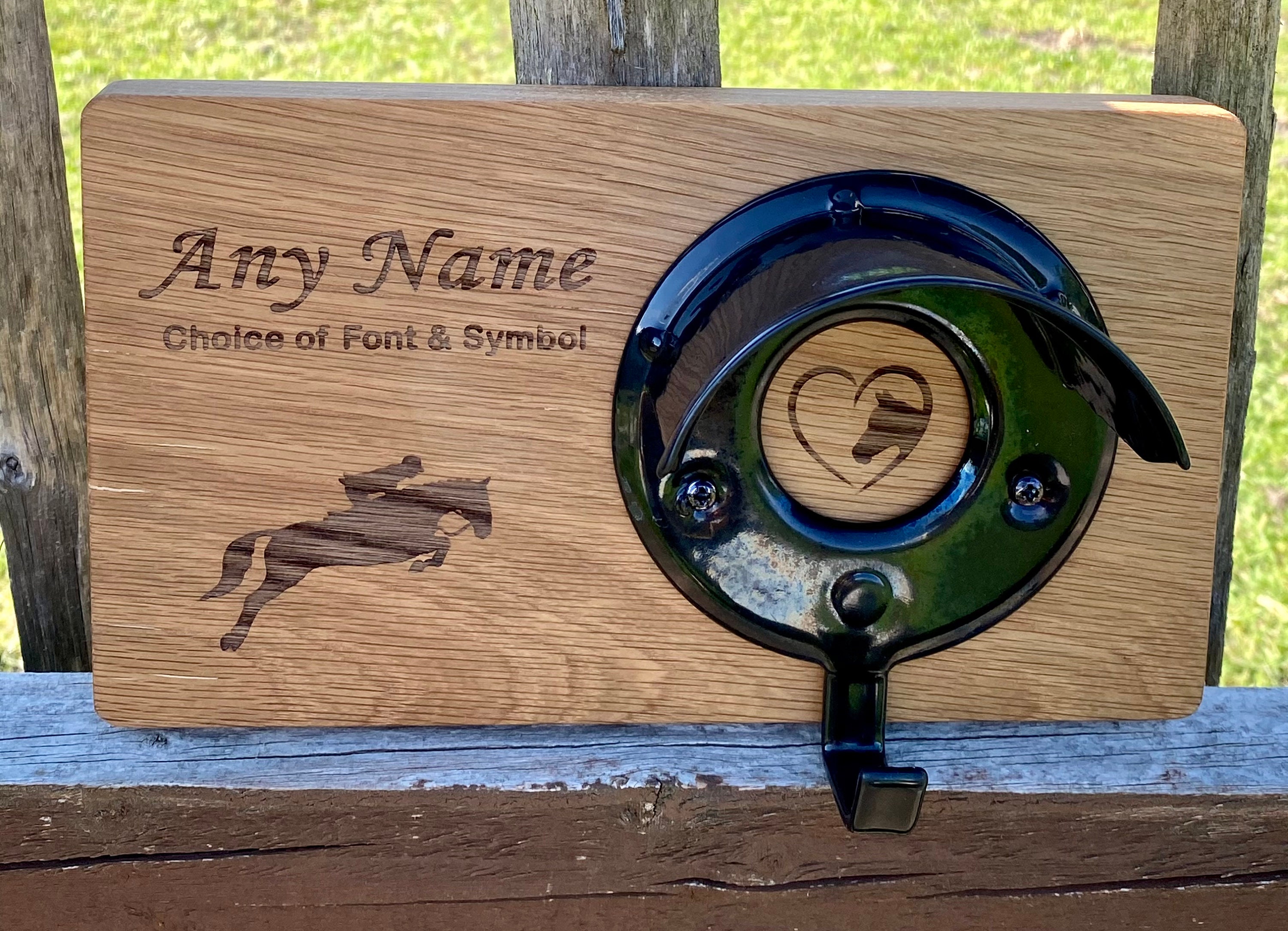Personalised Bridle Hook Solid Oak, Choice of Design, Bridle Holder ...