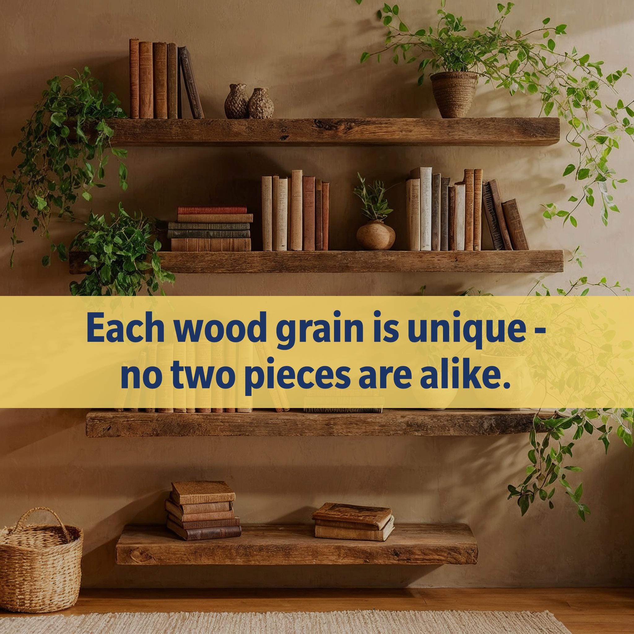Custom Live Edge Floating Shelf | Solid Wood Wall Shelves With Hidden ...