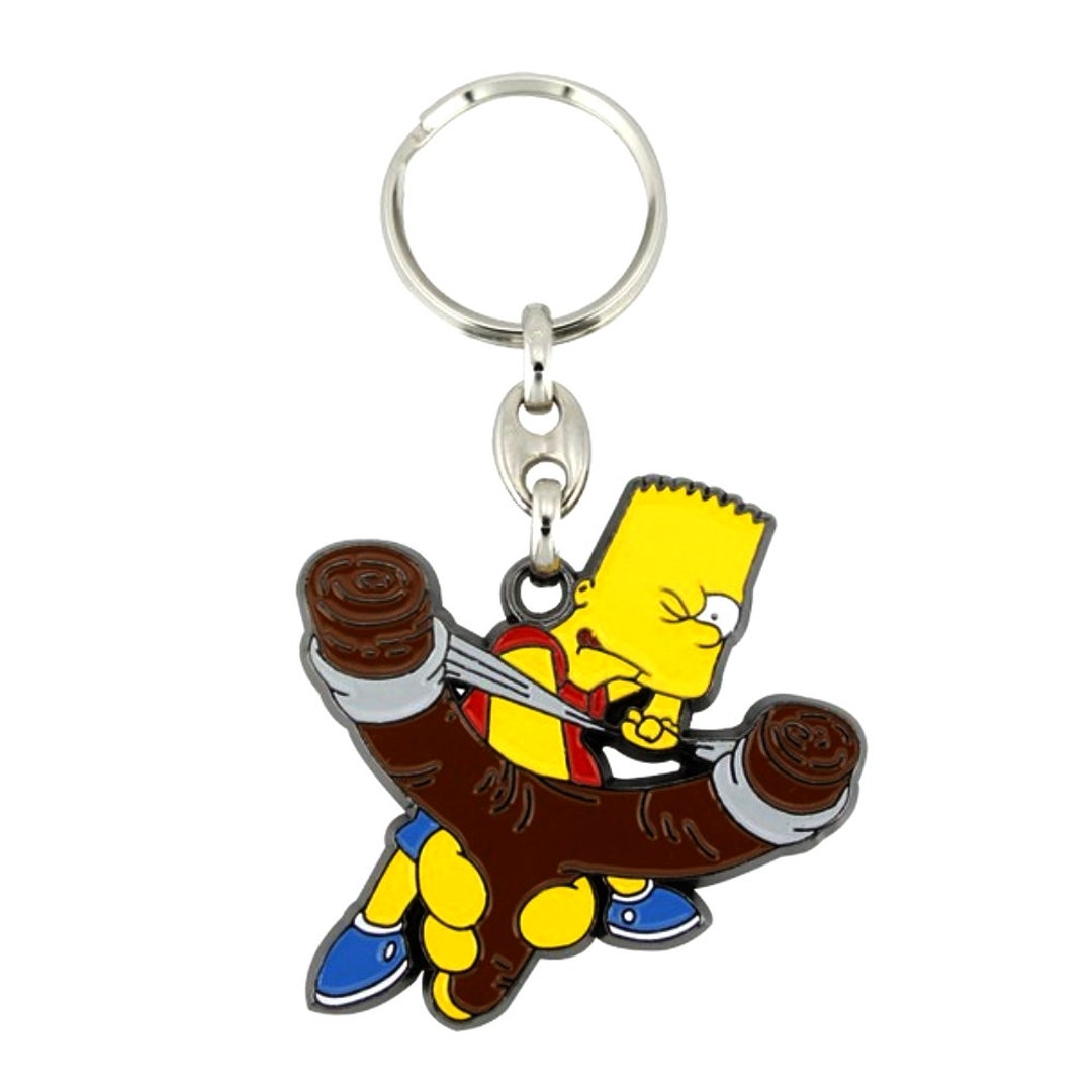 The Simpsons Bart Simpson Catapult Enamelled Licensed Keychain-keyring ...