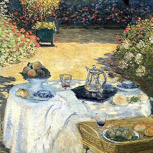 Claude Monet POSTER XVII: Reproduction of Monet Painting, Lunch Print ...