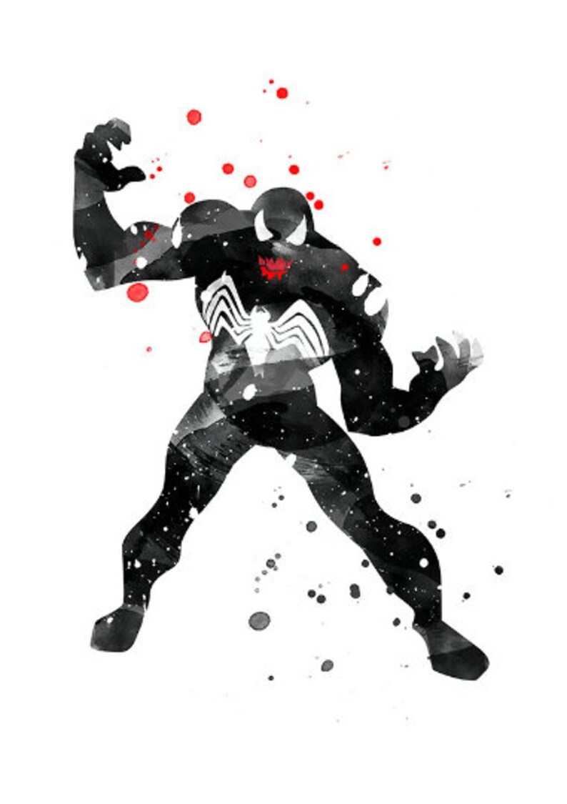 Venom POSTER: Watercolor Wall Art Comics Art Decor Super - Etsy