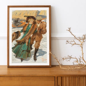 Joseph Leyendecker POSTER IV: Vintage Ice Skaters Joseph Leyendecker ...