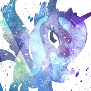 Princess Luna POSTER: Watercolor Wall Art, My Little Pony Art Decor ...