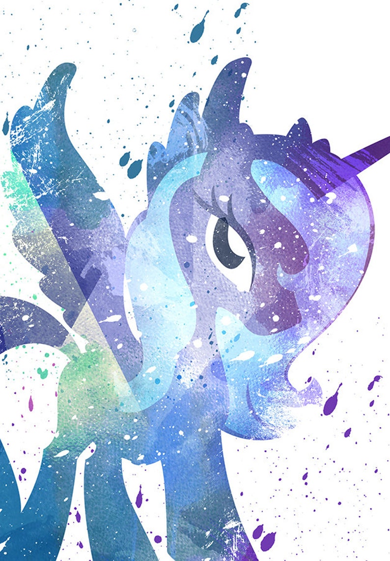 Princess Luna POSTER: Watercolor Wall Art My Little Pony Art | Etsy