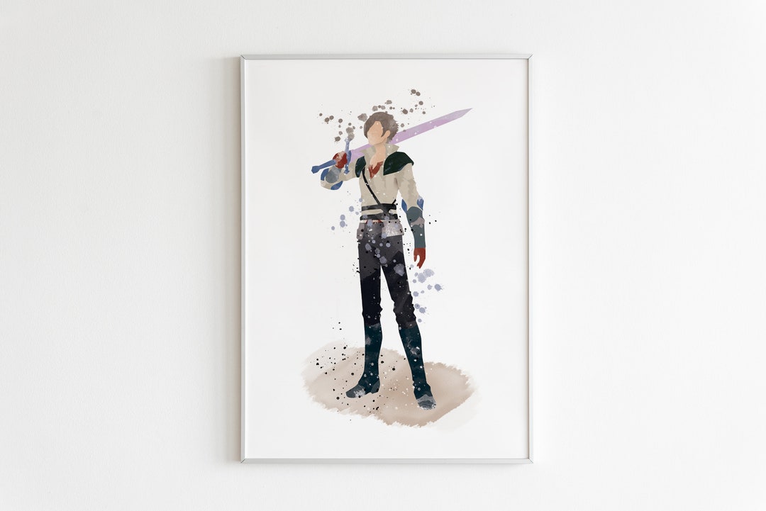 Clive Rosfield POSTER: Watercolor Wall Art, Final Fantasy Art Decor ...