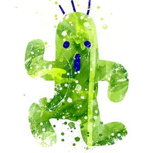 POSTER Cactuar : Art mural aquarelle, décor artistique Final Fantasy ...