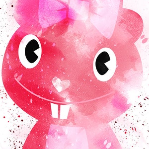 Happy Tree Friends POSTER: Watercolor Wall Art, Gigles Art Decor ...