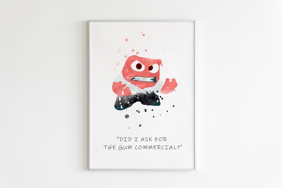Anger Quote POSTER: Watercolor Wall Art Inside Out Art Decor - Etsy