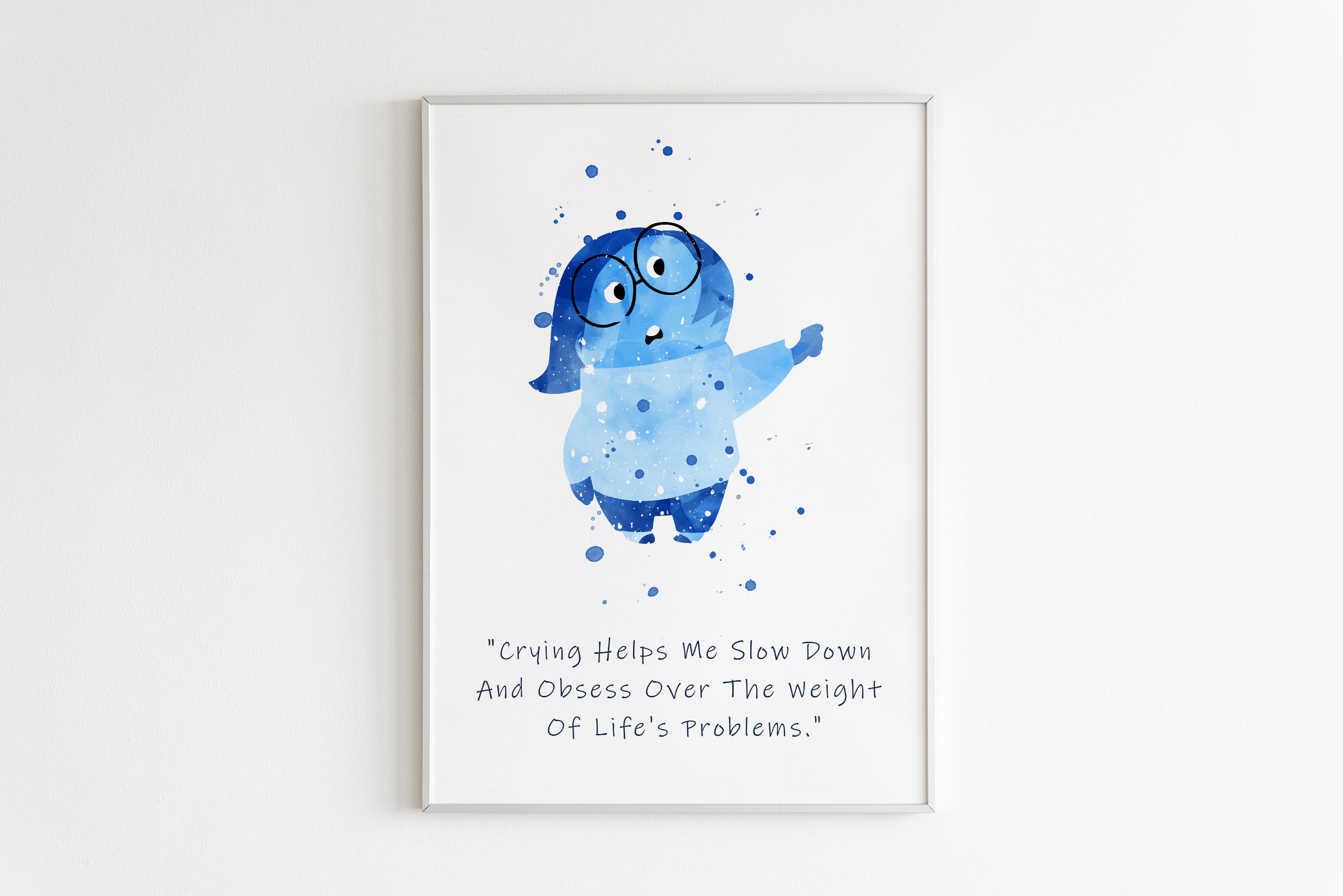 Sadness Quote POSTER: Watercolor Wall Art Inside Out Art - Etsy