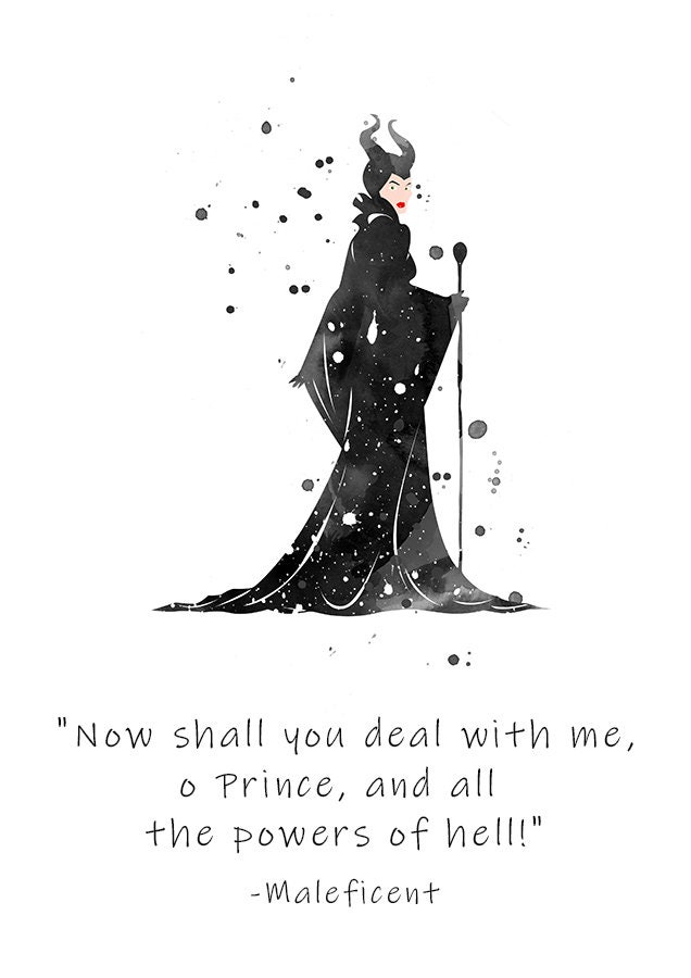 Quin Maleficent Quote POSTER: Watercolor Wall Art Quin - Etsy
