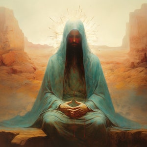 Jesus Meditating in the Desert POSTER II: Wall Decor Inspired by ...