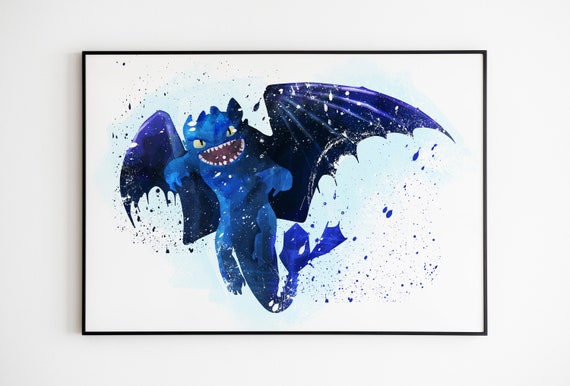 How to Train Your Dragon II POSTER: Watercolor Wall Art | Etsy
