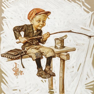 Joseph Leyendecker POSTER VI: Playing Hooky Fine Art Print on Quality ...