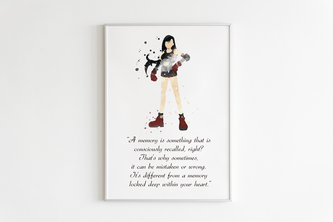 Tifa Lockhart Quote POSTER: Watercolor Wall Art, Final Fantasy Art ...