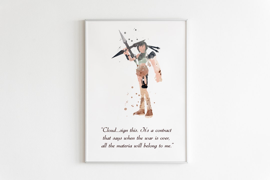 Yuffie Kisaragi Quote POSTER: Watercolor Wall Art, Final Fantasy Art ...