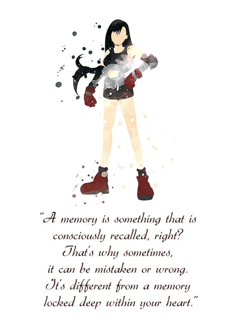 Tifa Lockhart Quote POSTER: Watercolor Wall Art Final Fantasy - Etsy