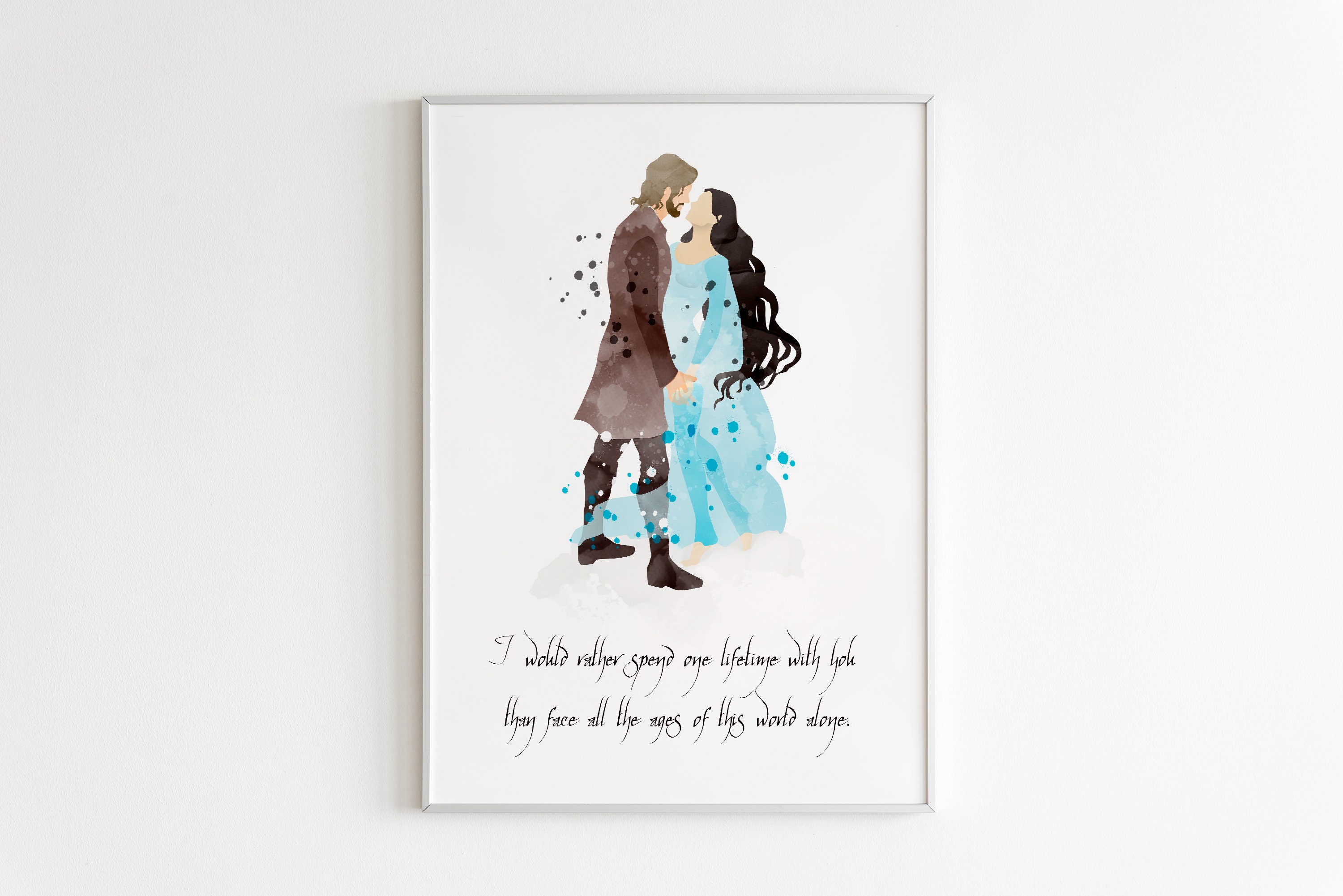 Arwen and Aragorn Quote POSTER: Watercolor Wall Art Lords of - Etsy