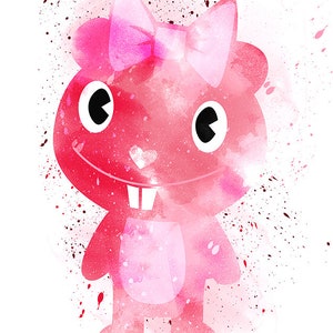 Happy Tree Friends POSTER: Watercolor Wall Art, Gigles Art Decor ...