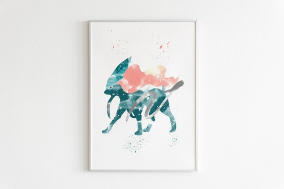Suicune POSTER: Watercolor Wall Art Pokemon Art Decor Manga - Etsy