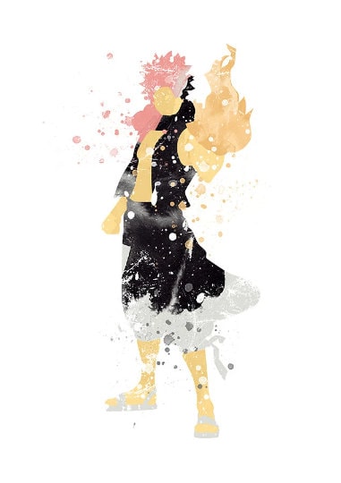 Natsu Dragneel POSTER: Watercolor Wall Art Fairy Tail Art - Etsy