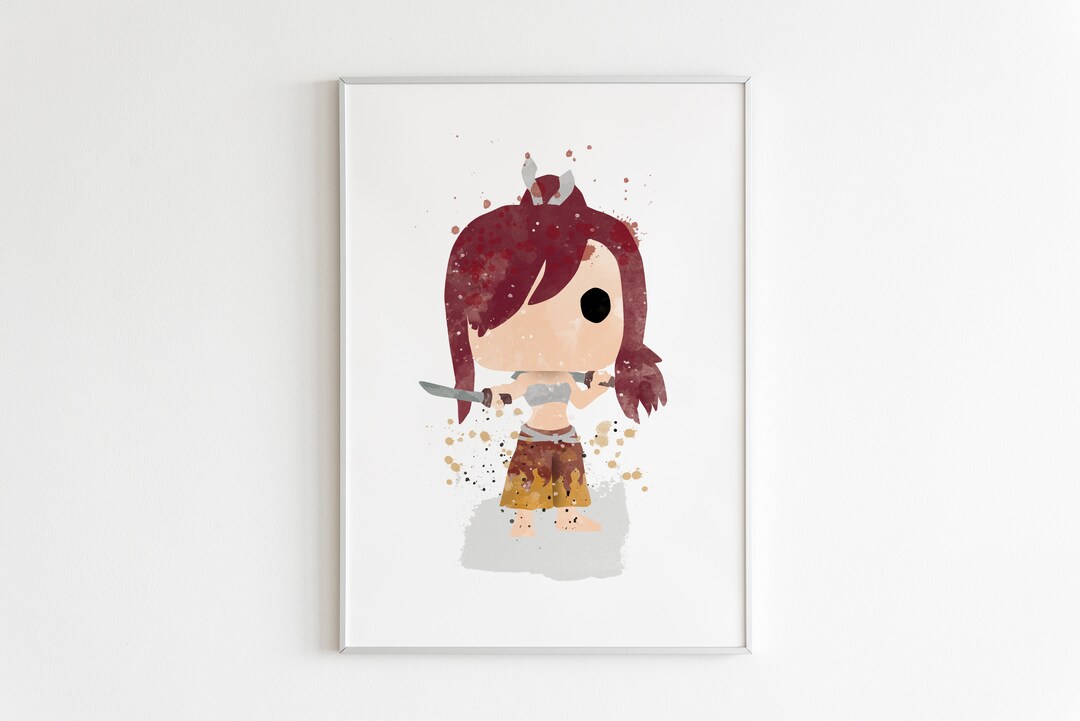 Baby Erza Scarlet POSTER: Erza Scarlet From Fairy Tail Baby Watercolor ...