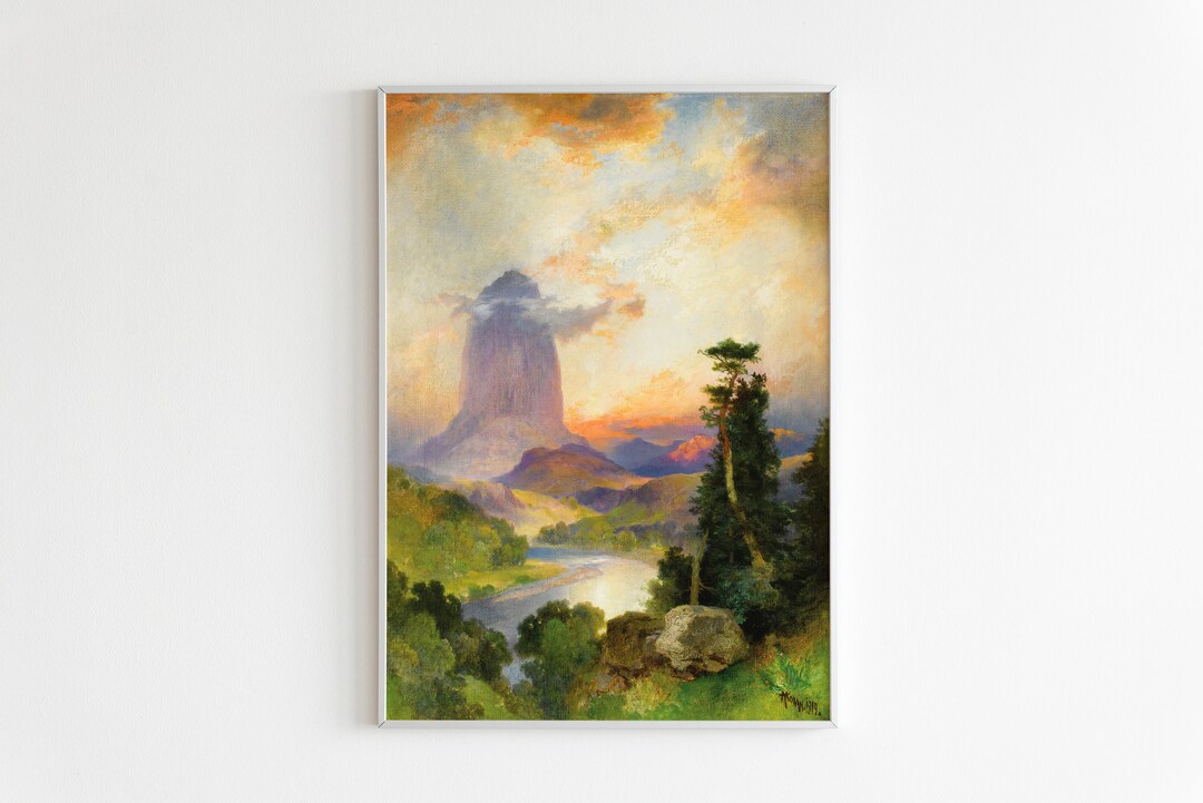 Thomas Moran POSTER: Devil's Tower Green River Wyoming - Etsy
