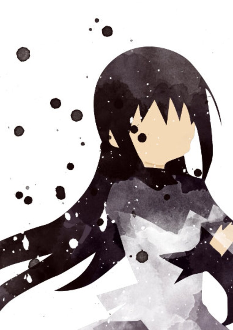 Homura Akemi POSTER: Watercolor Wall Art Mahou Shoujo Madoka - Etsy