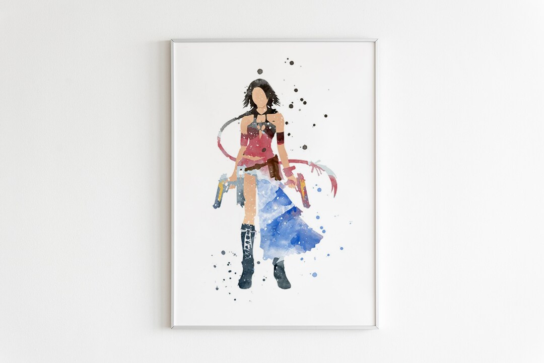 Yuna POSTER: Watercolor Wall Art, Final Fantasy Art Decor, Game ...