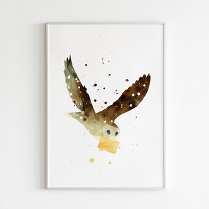 Hedwig POSTER: Watercolor Wall Art, Hedwig Art Decor, Book Character ...