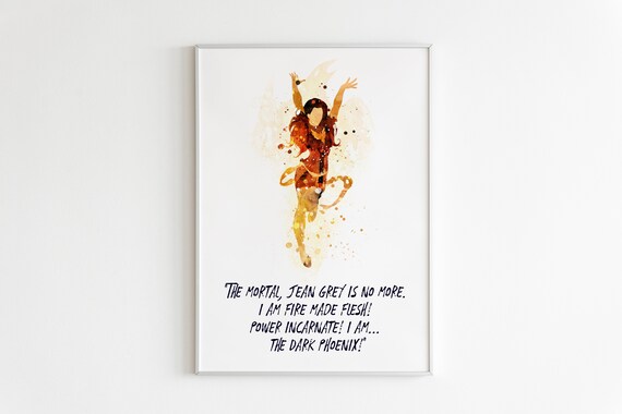 Dark Phoenix Quote POSTER: Watercolor Wall Art Marvel Comics | Etsy
