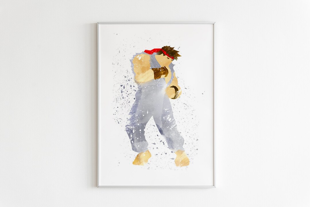 Ryu POSTER: Watercolor Wall Art, Street Fighter Art Decor, Game ...
