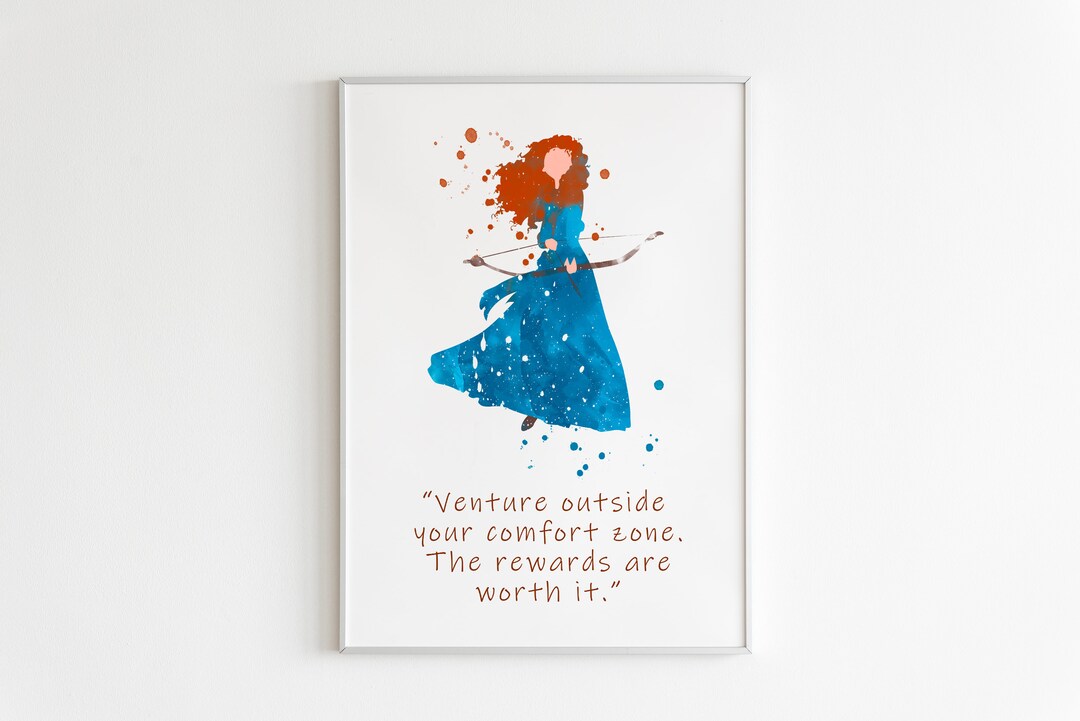 Brave Quote III POSTER: Watercolor Wall Art Merida Brave Art - Etsy